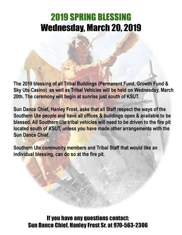 SpringBlessing – Southern Ute Indian Tribe SpringBlessing – Southern Ute Indian Tribe