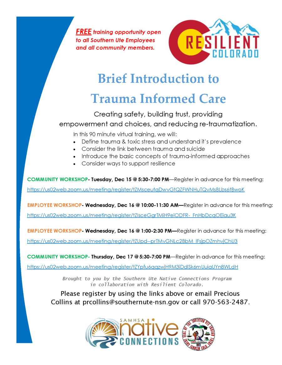 NCP- Trauma Informed Care Training Flyer DECEMBER 2020 – Southern Ute ...