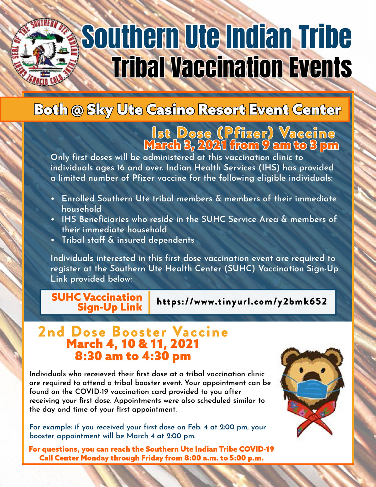 March Booster Vaccine Events – Southern Ute Indian Tribe