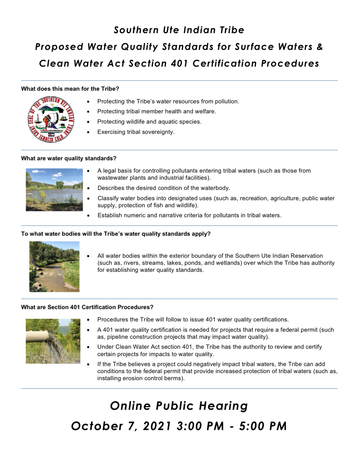 SUIT Proposed Water Quality Standards for Surface Waters & Clean Water ...