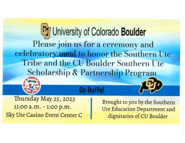 CU Boulder Scholarship flier – Southern Ute Indian Tribe
