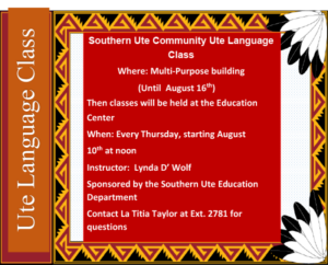 Ute Language Class – Southern Ute Indian Tribe