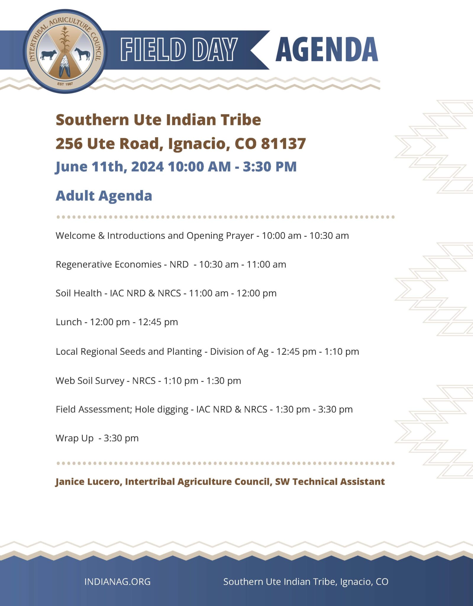 Adult_ Southern Ute Agenda_ 2024 IAC Field Day – Southern Ute Indian Tribe