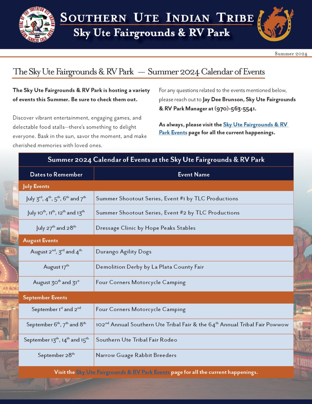 Sky Ute Fairgrounds & RV Park to host Summer Events – Southern Ute ... Sky Ute Fairgrounds & RV Park to host Summer Events – Southern Ute ...