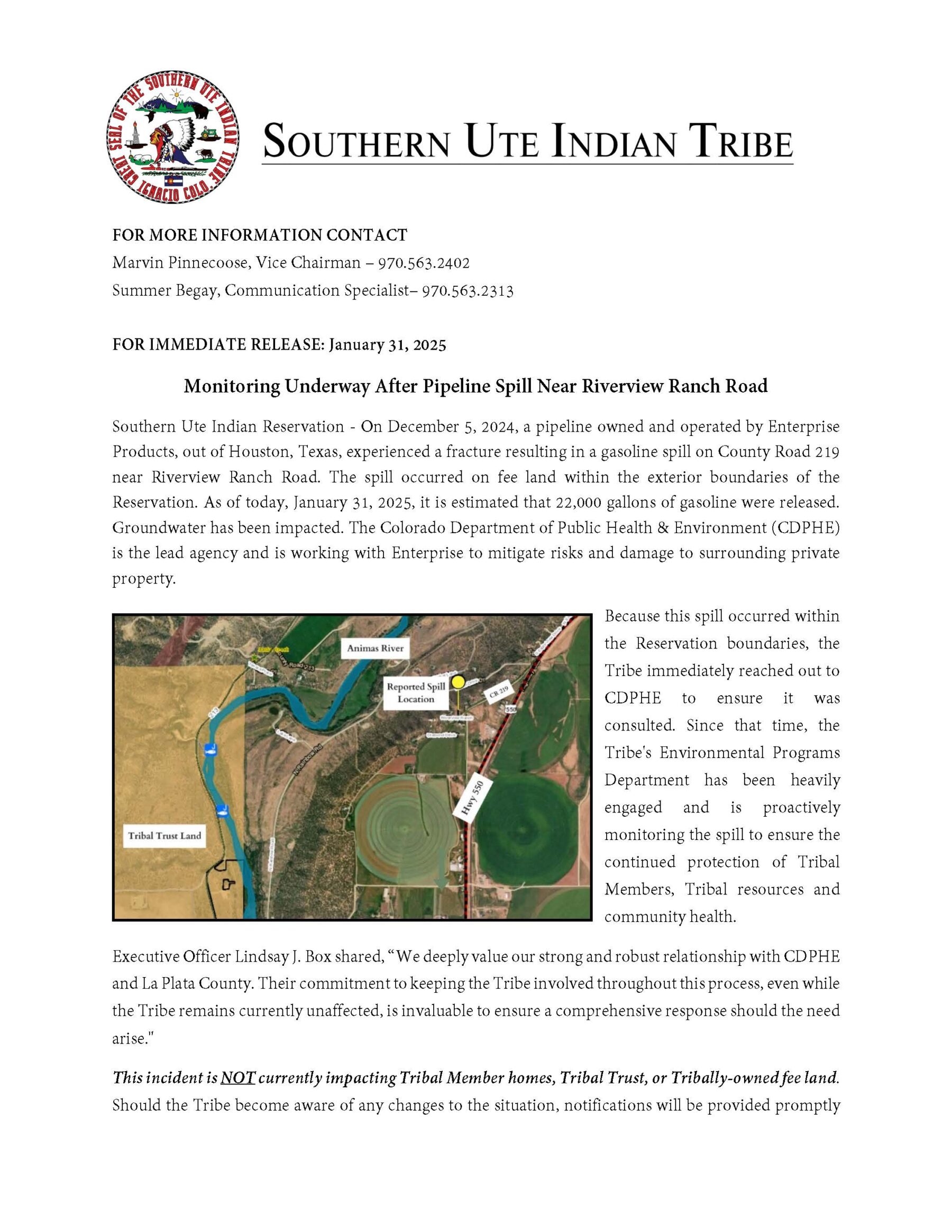 Monitoring Underway After Pipeline Spill Near Riverview Ranch Road ...