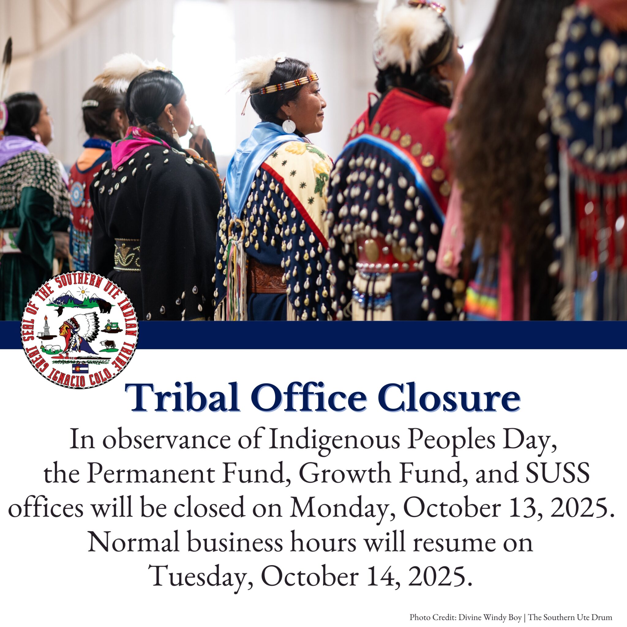 SU Tribal Office Closure 10/13/2025 – Southern Ute Indian Tribe