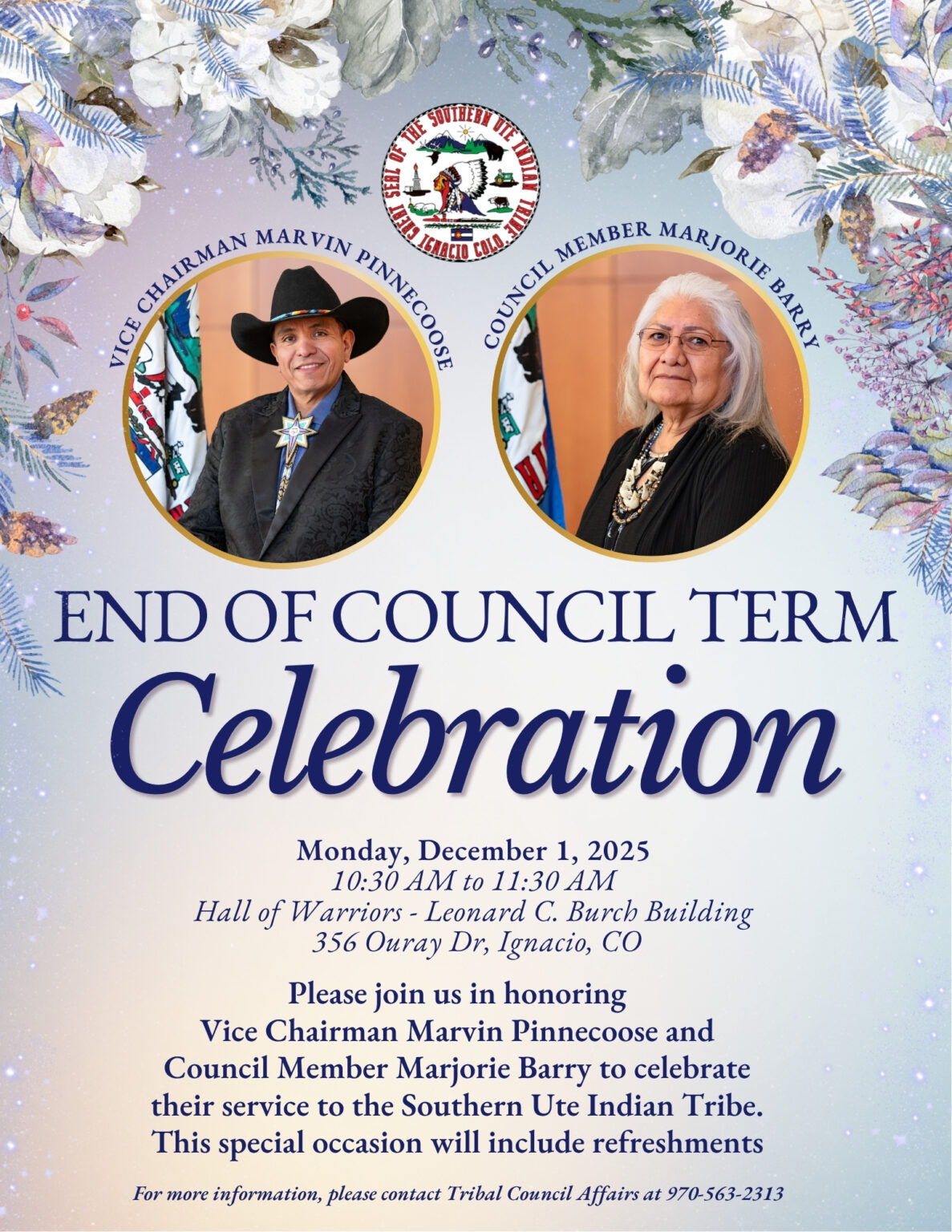 2025 End of Term Celebration Invitation – Southern Ute Indian Tribe