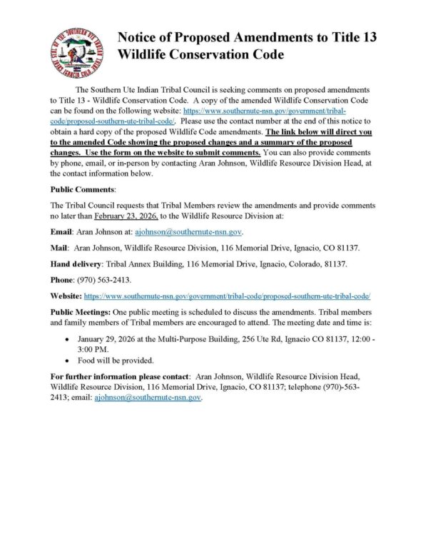 Events for January 2026 – Southern Ute Indian Tribe